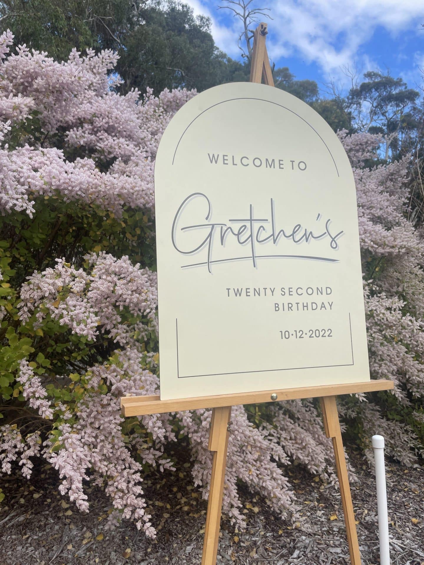 Arch Printed PVC Birthday Sign - Weddings Wise